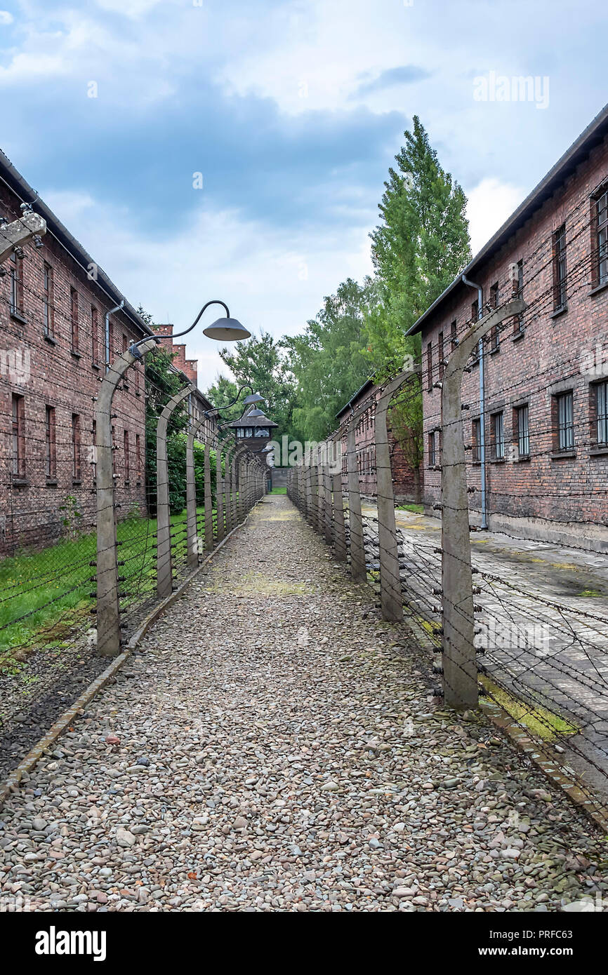 Prisoner's barrack in Auschwitz concentration and extermination camp ...