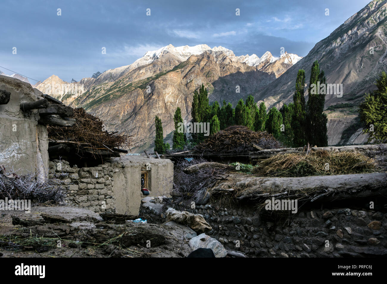 Small alleys and traditional stone houses of Askole village, Gilgit ...