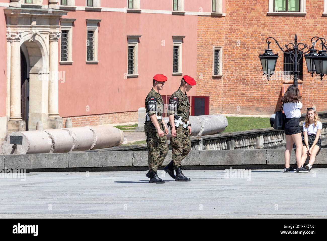 Warsaw, Poland May 31, 2018: Polish Military police soldiers on patrol ...