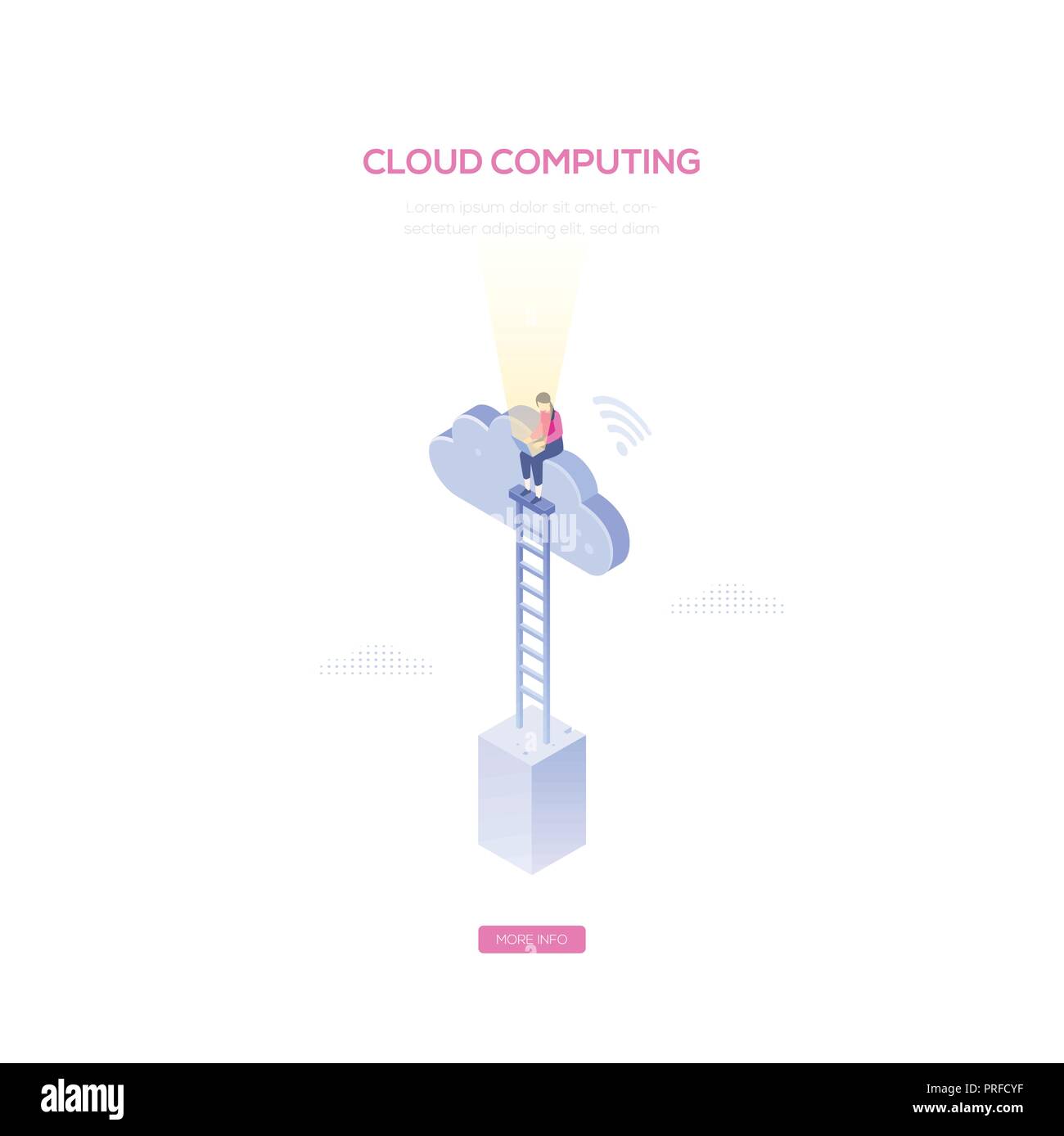 Cloud computing - modern isometric vector web banner Stock Vector Image & Art - Alamy