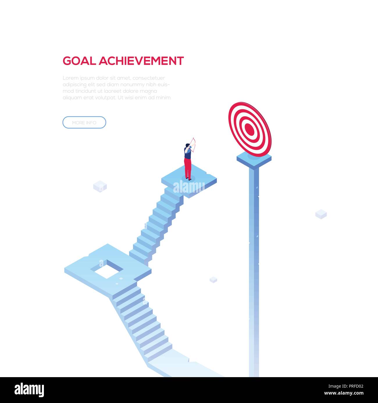 Goal achievement - modern isometric vector web banner Stock Vector ...