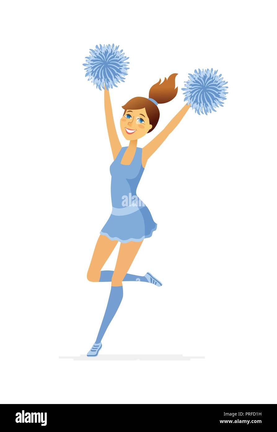 Dancing cheerleader - modern cartoon people characters illustration ...