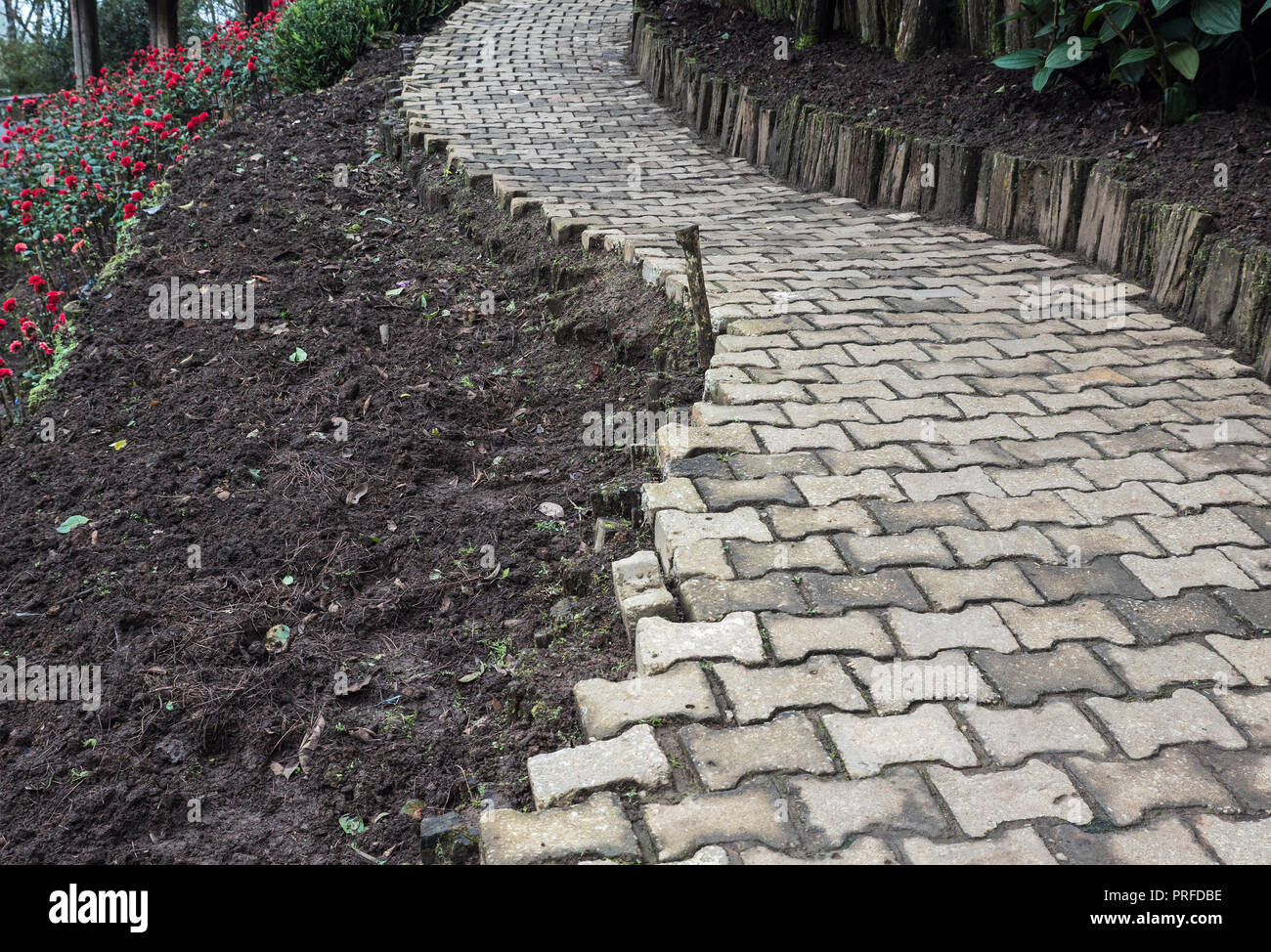 Brick path into the slope hi-res stock photography and images - Alamy