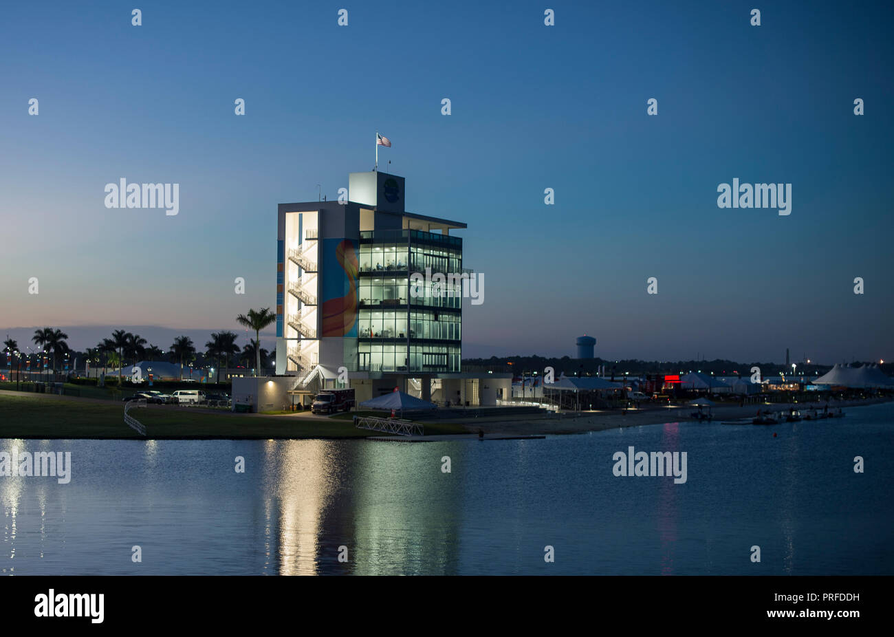 Sarasota, Florida, USA 29th September 2018.Finish Tower pre sunrise ...