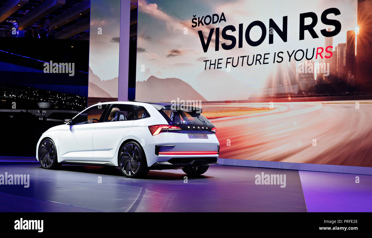 New concept car Skoda Vision RS was unveiled fin the World Premiere ...