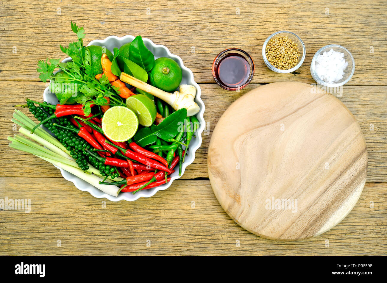 Thai Spicy Ingredients Background Stock Photo - Alamy