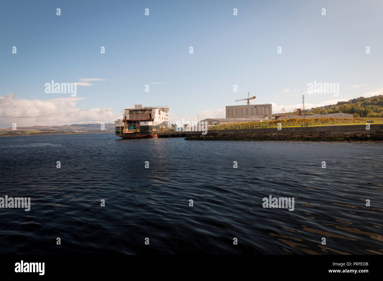 Port Glasgow Scotland Landmark Buildings & River Clyde Coast Line Stock ...