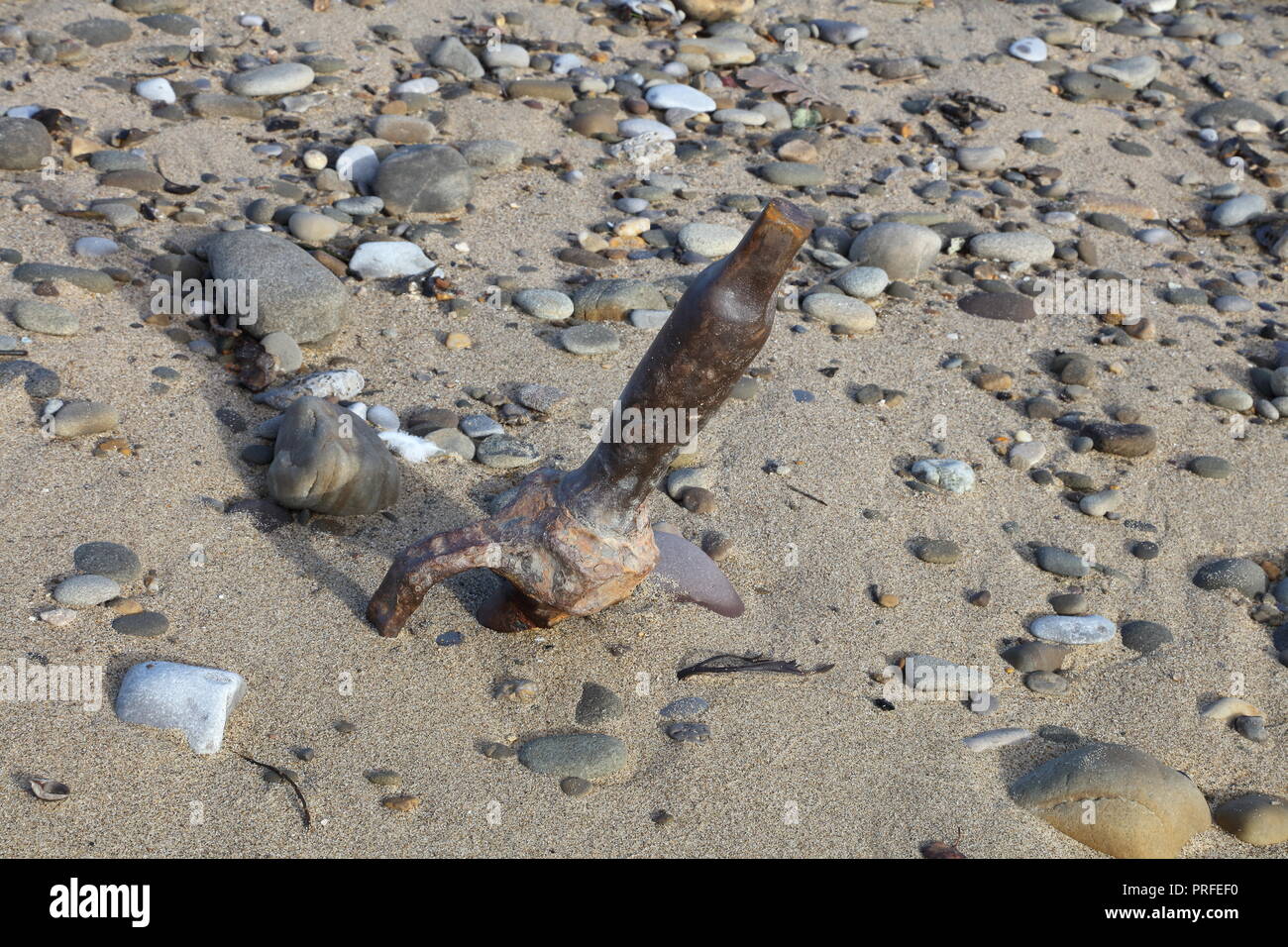 A well corroded old square headed valve screw sticking up out of the ...