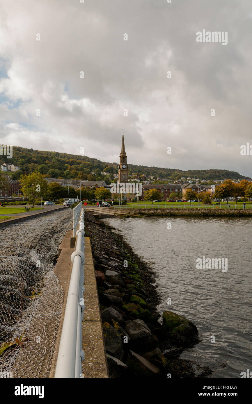 Port Glasgow Scotland Landmark Buildings & River Clyde Coast Line Stock ...