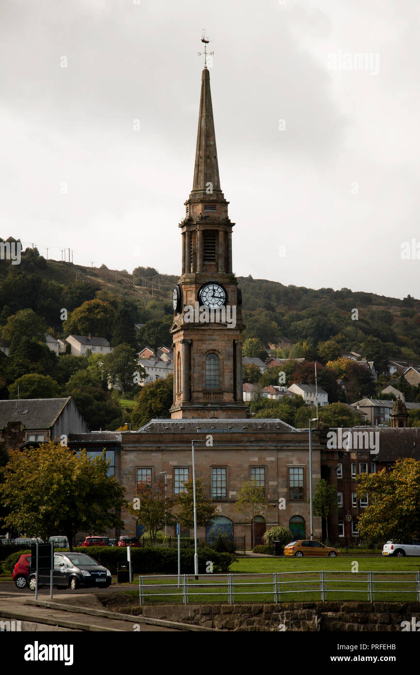 Port Glasgow Scotland Landmark Buildings & River Clyde Coast Line Stock ...