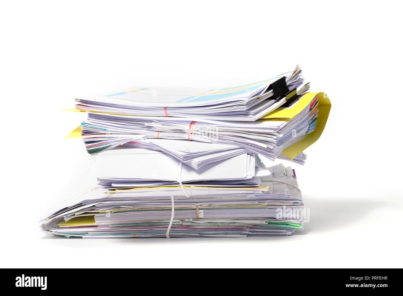 Stack of Documents isolated on white background Stock Photo - Alamy