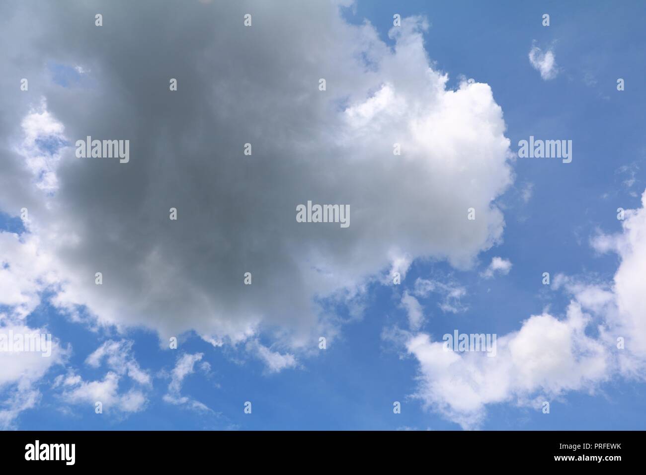 blue sky with big cloud and raincloud, art of nature beautiful Stock ...