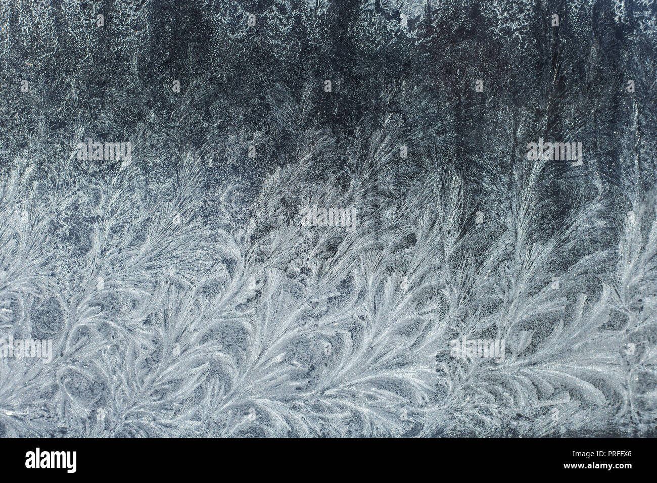 Frosty glass ice background, natural beautiful snowflakes. Frost ice ...
