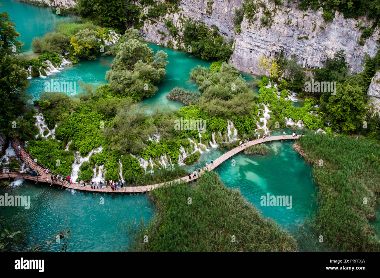 Plitvice National Park, Croatia. Amazing view over the lakes and ...