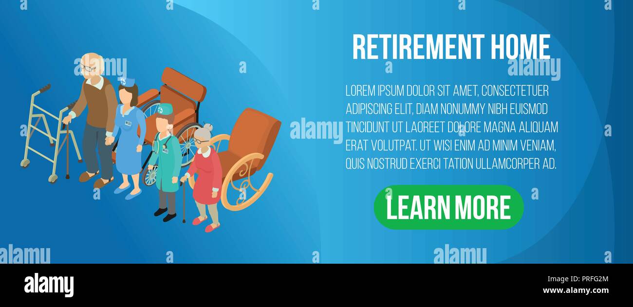 Retirement house concept banner, isometric style Stock Vector Image ...