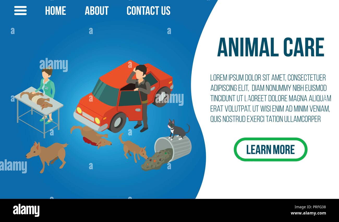 Animal care concept banner, isometric style Stock Vector Image & Art ...