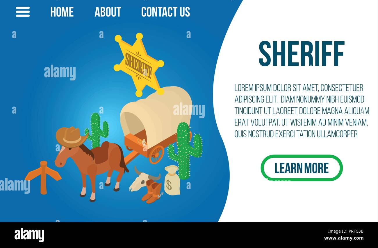 Sheriff concept banner, isometric style Stock Vector Image & Art - Alamy