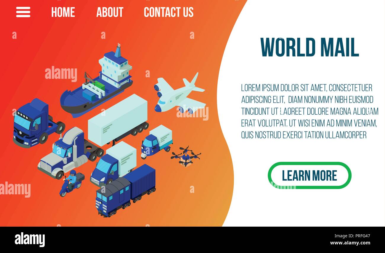 World mail concept banner, isometric style Stock Vector Image & Art - Alamy