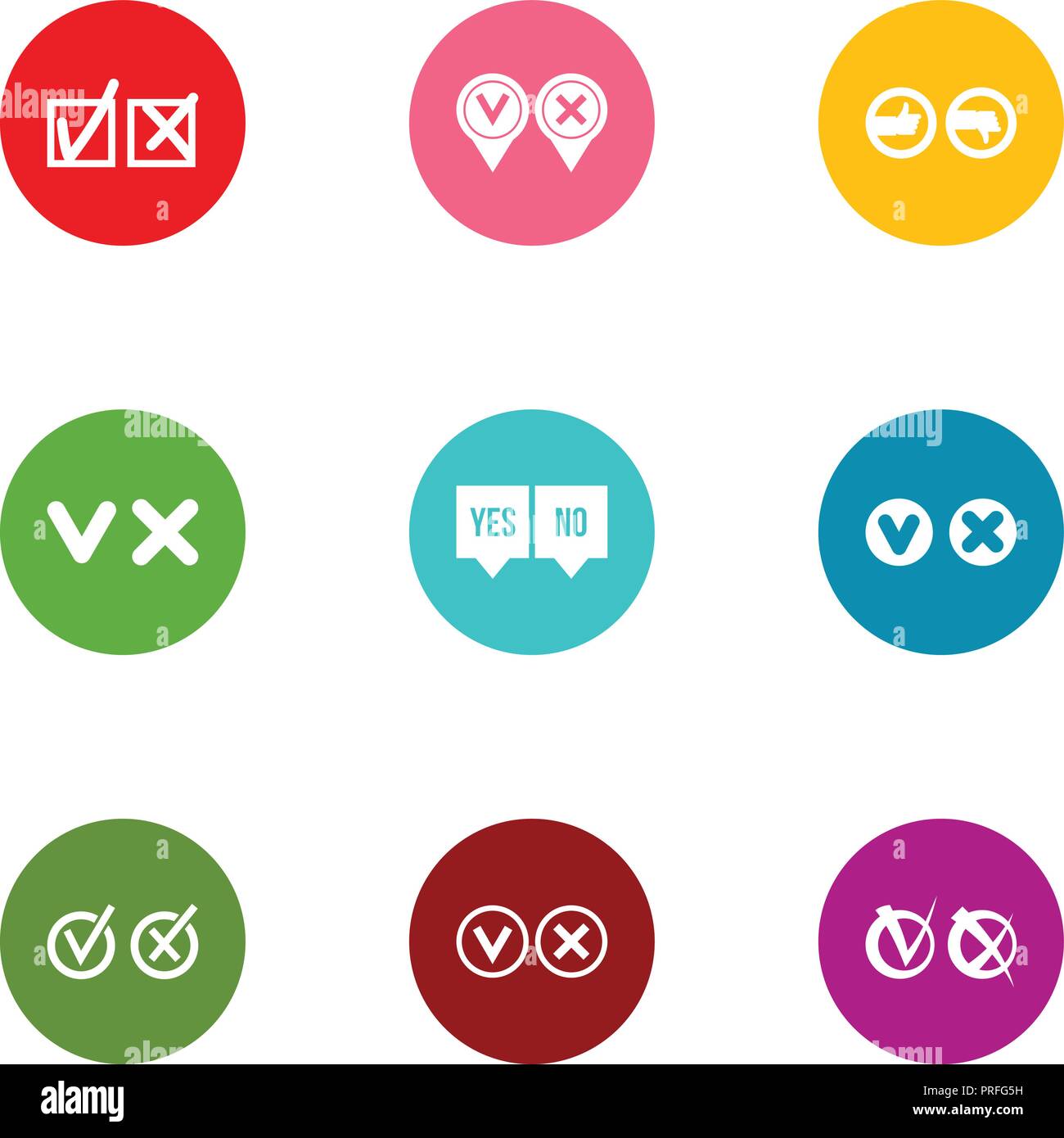 Tick icons set, flat style Stock Vector Image & Art - Alamy