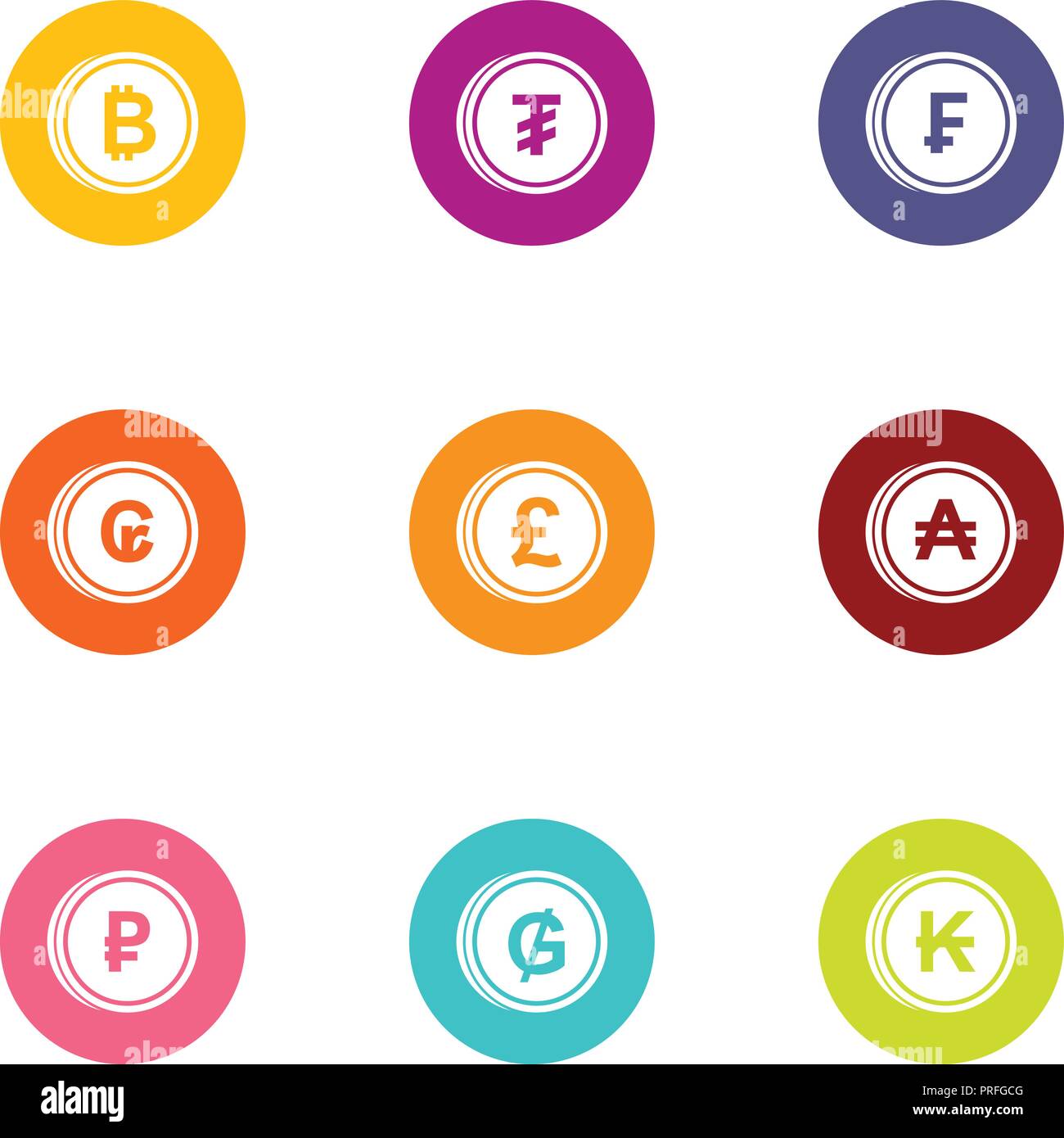 Monetary system icons set, flat style Stock Vector Image & Art - Alamy