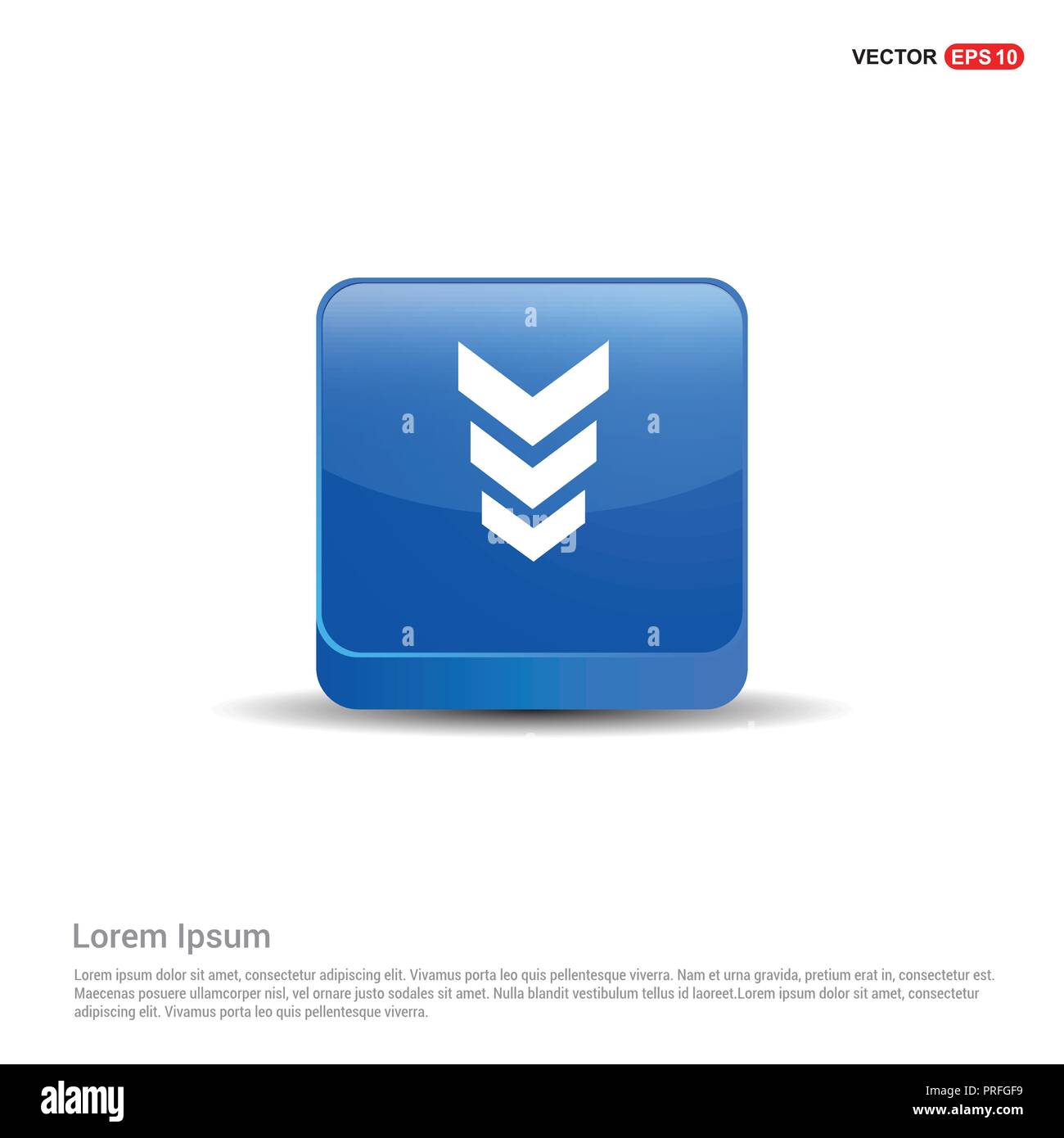 Down Arrow Icon - 3d Blue Button Stock Vector Image & Art - Alamy