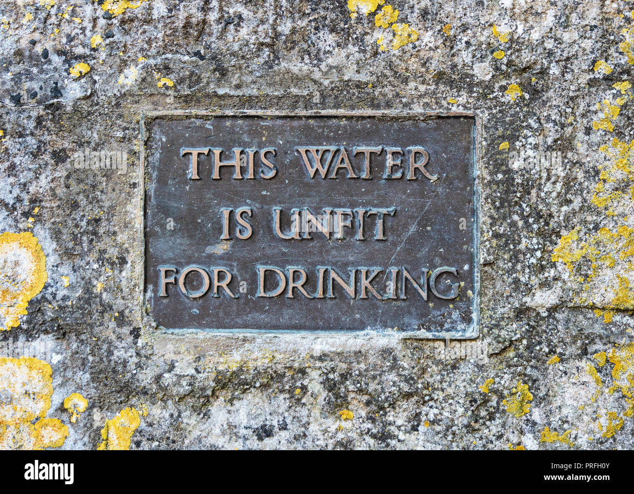 Unfit drinking water sign Stock Photo - Alamy