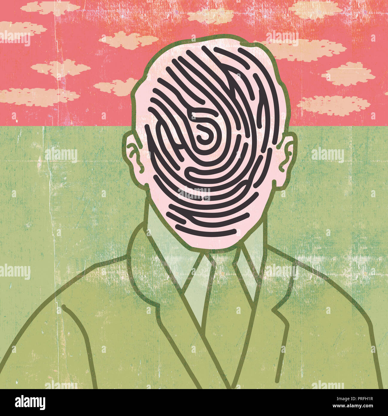 person with fingerprint instead of face Stock Photo - Alamy
