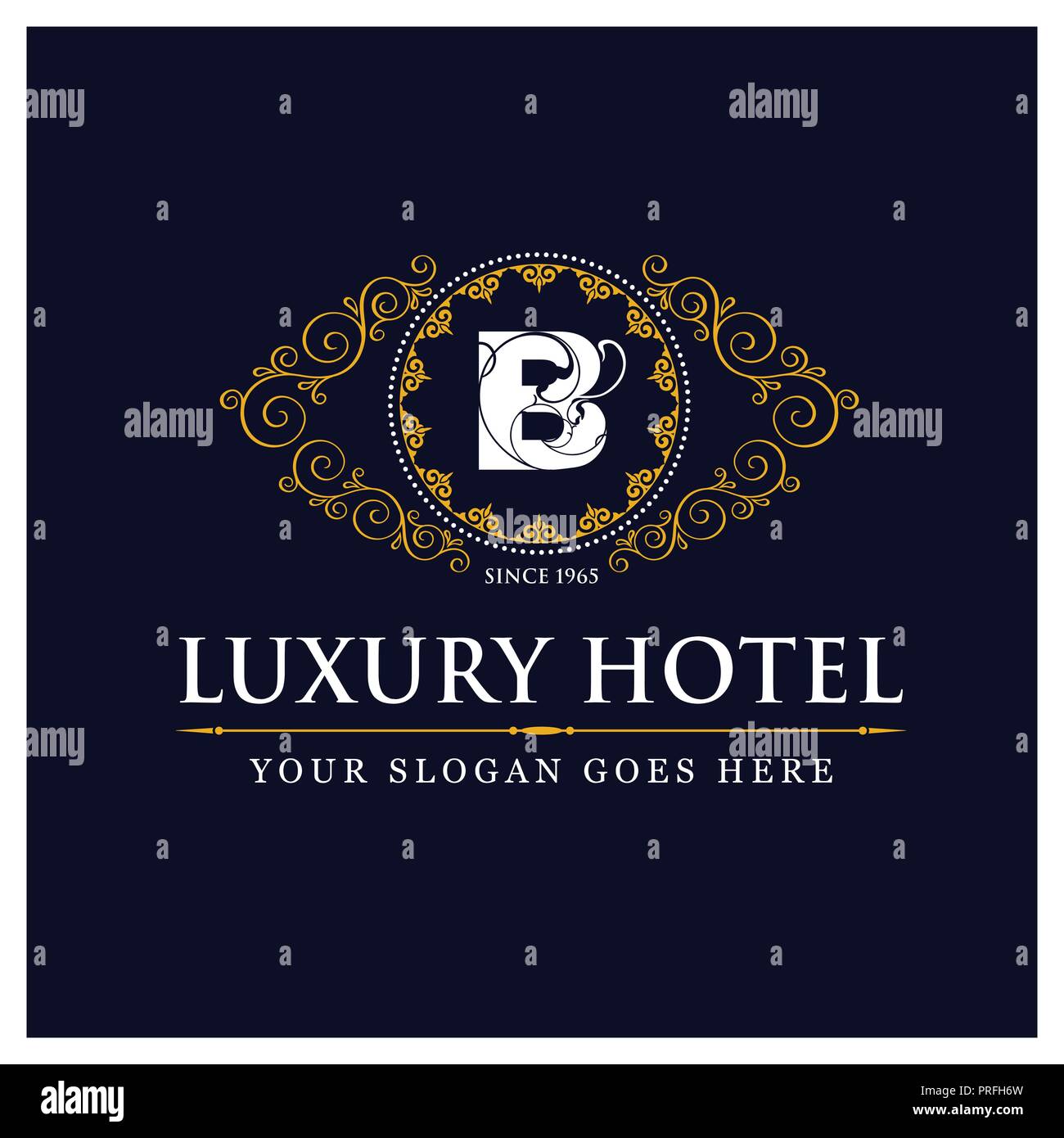 Luxury hotel design with logo and typography vector Stock Vector Image ...