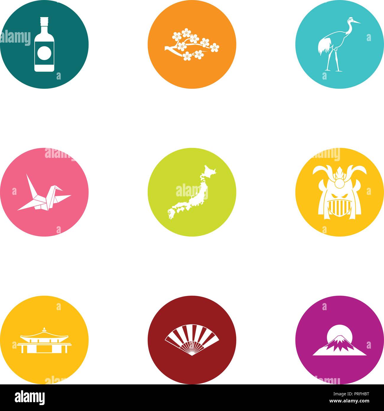 Oriental spot icons set, flat style Stock Vector Image & Art - Alamy