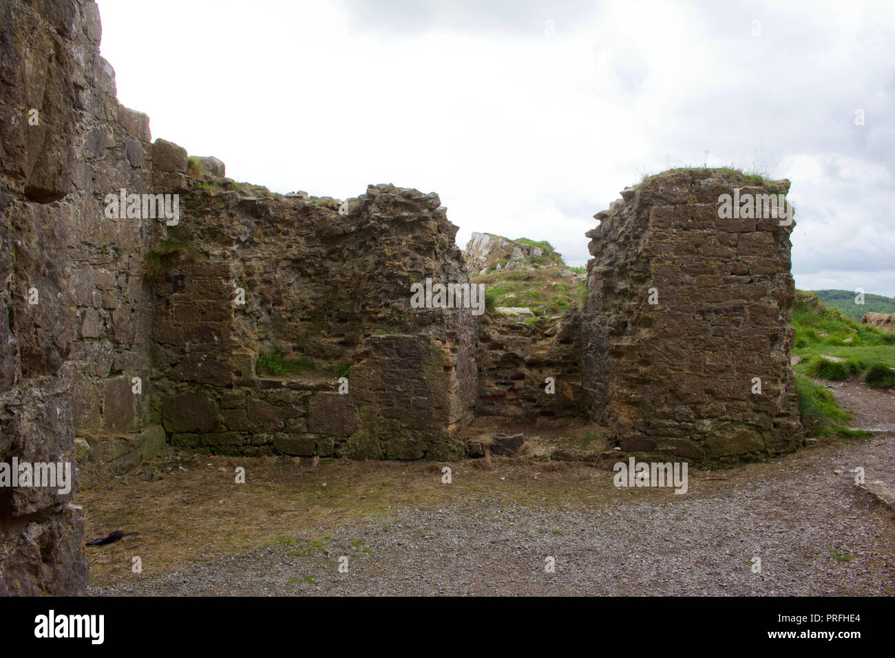 Close up view of medieval castle ruins in County Laois, Ireland (Rock ...