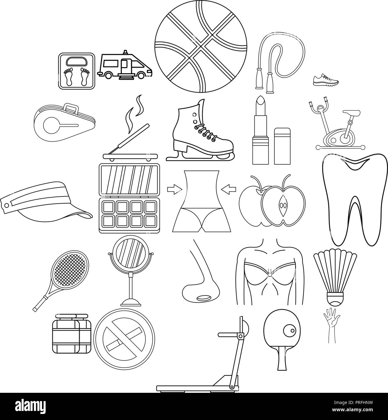 Women Health icons set, outline style Stock Vector Image & Art - Alamy