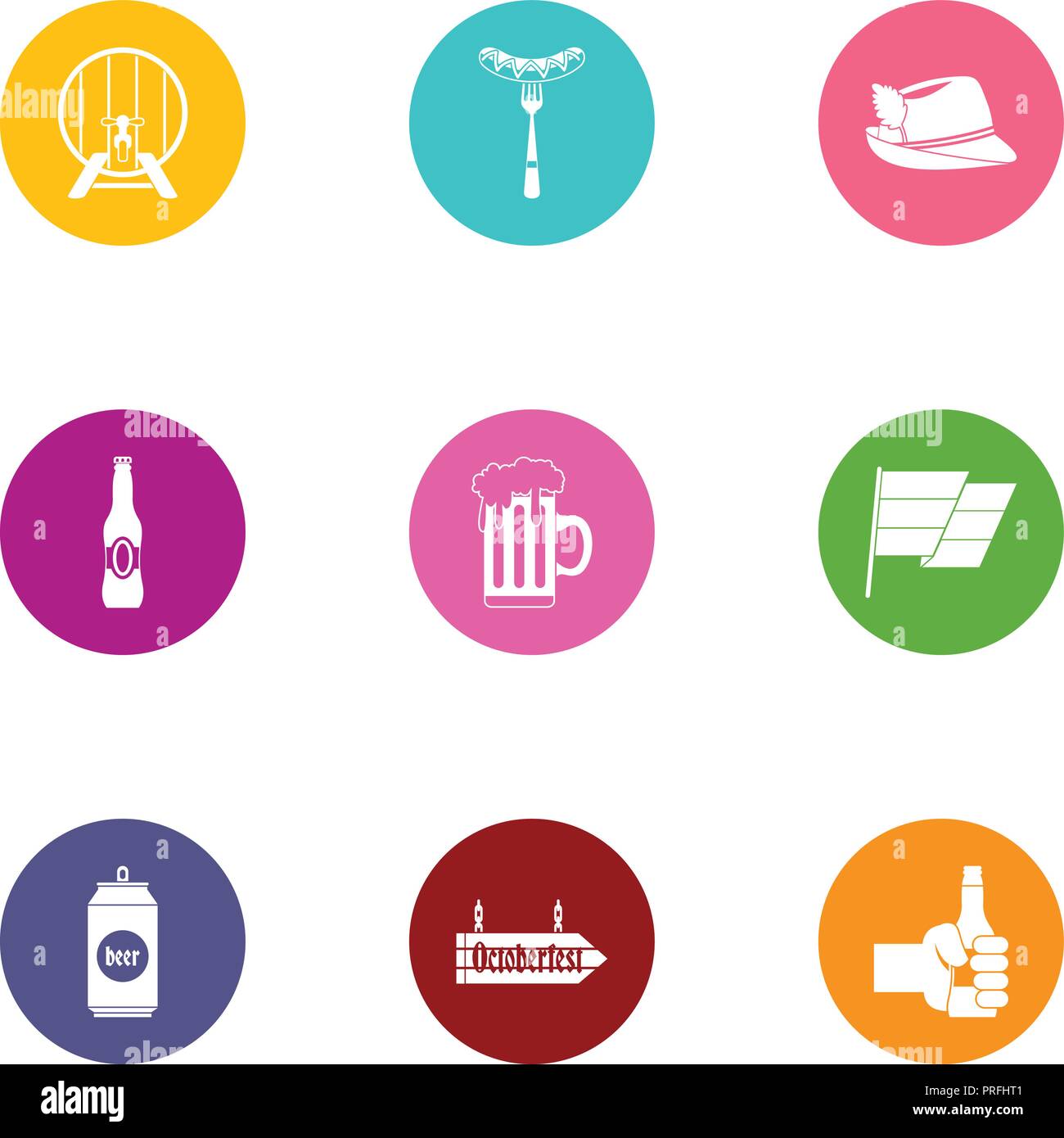 Barrel of alcohol icons set, flat style Stock Vector Image & Art - Alamy