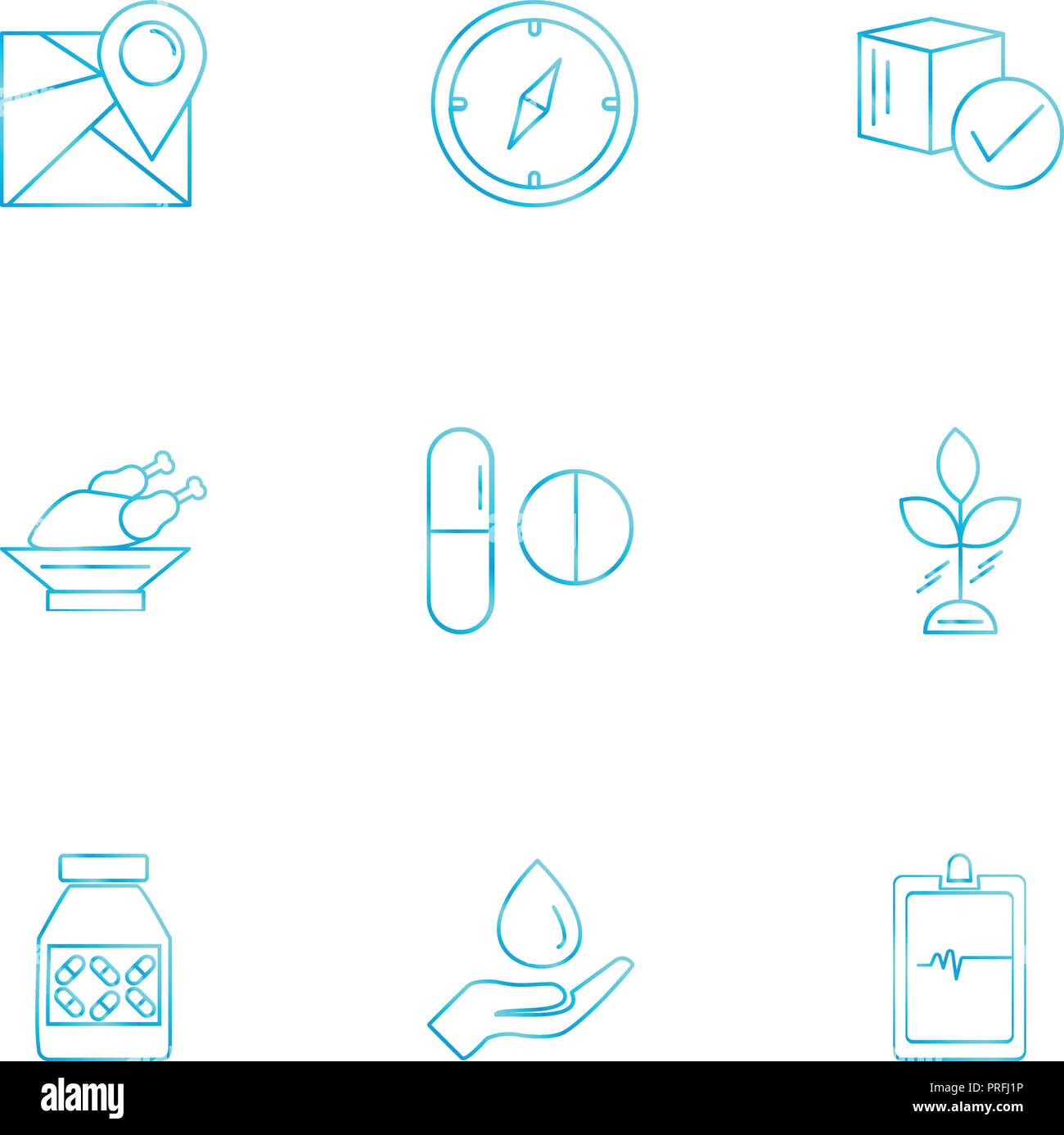 navigation , compass , medicine , ecg , fruits , health , fitness ...