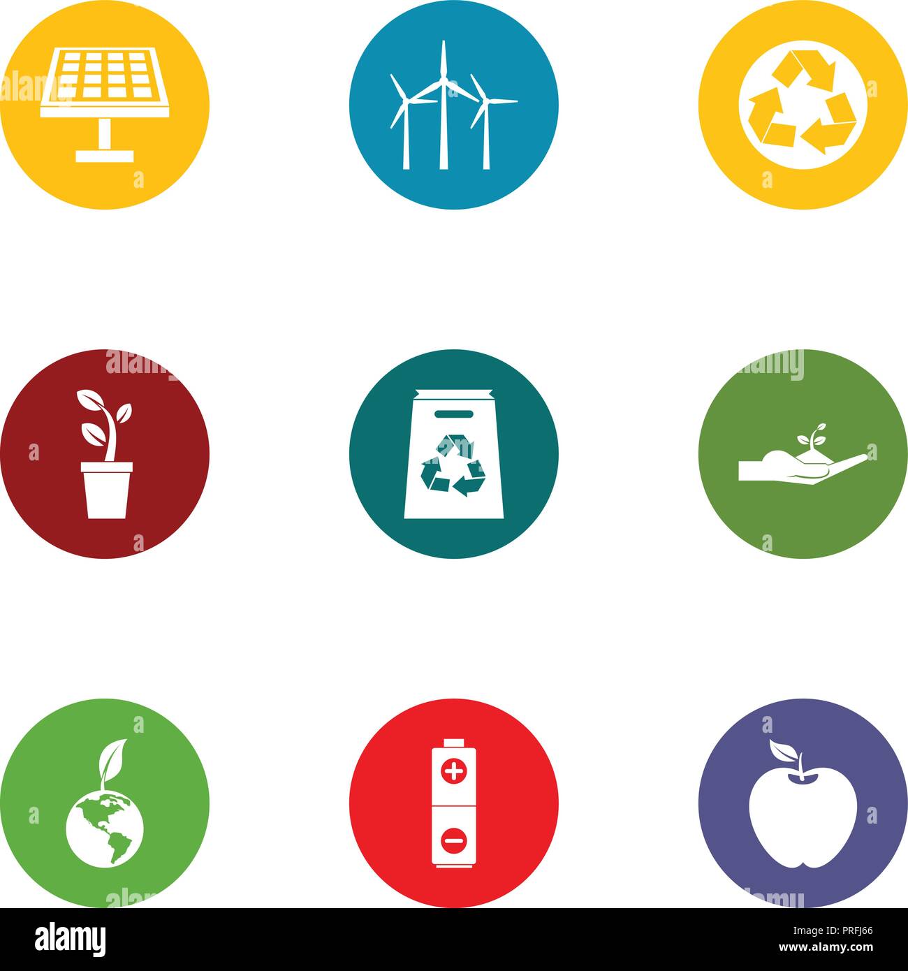 Eco friendly icons set, flat style Stock Vector Image & Art - Alamy
