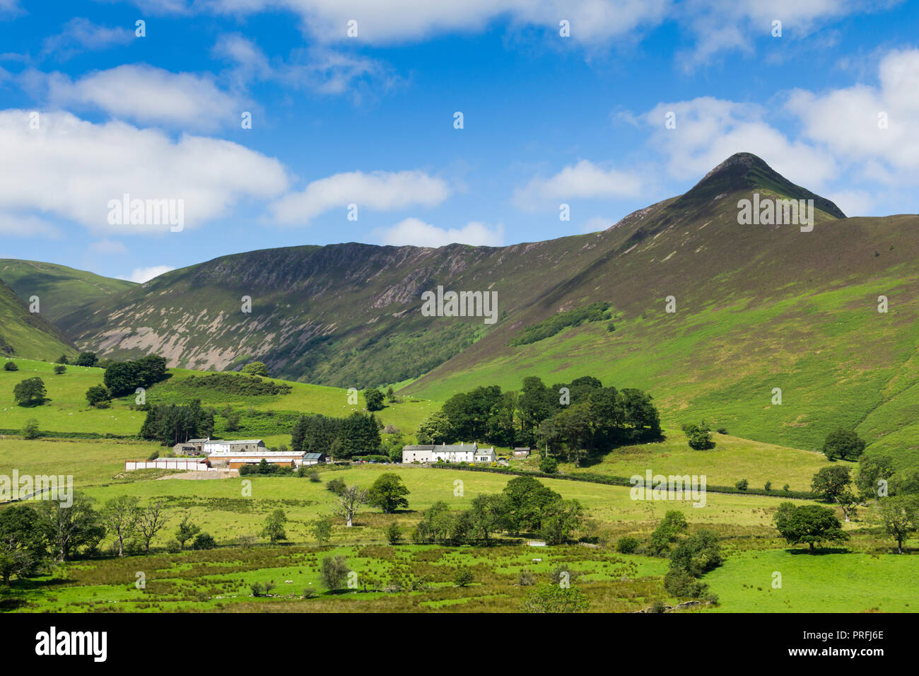 Newlands valley Cumbria, looking north-west from Littletown towards ...