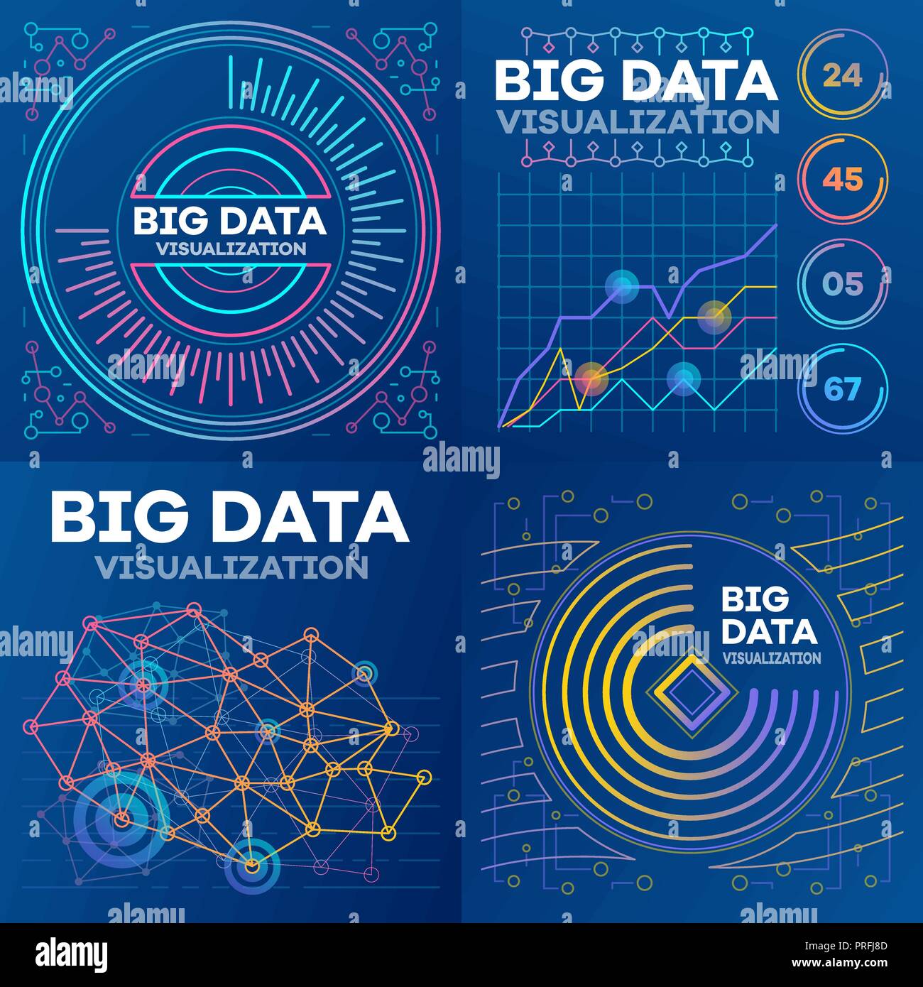 Visualization banner set, outline style Stock Vector Image & Art - Alamy
