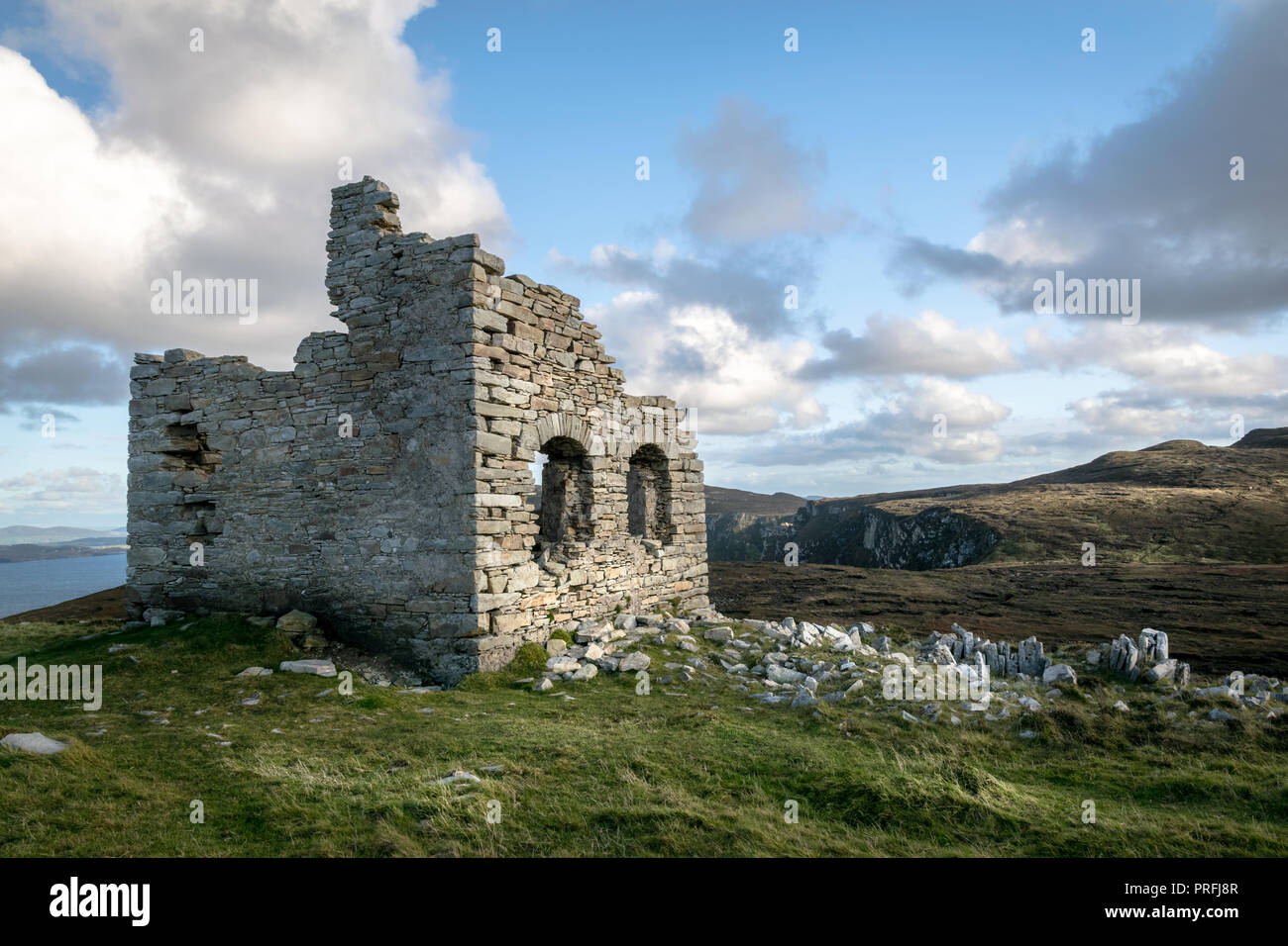 This is the ruins of the old lookout at Horn Head in Donegal Ireland ...