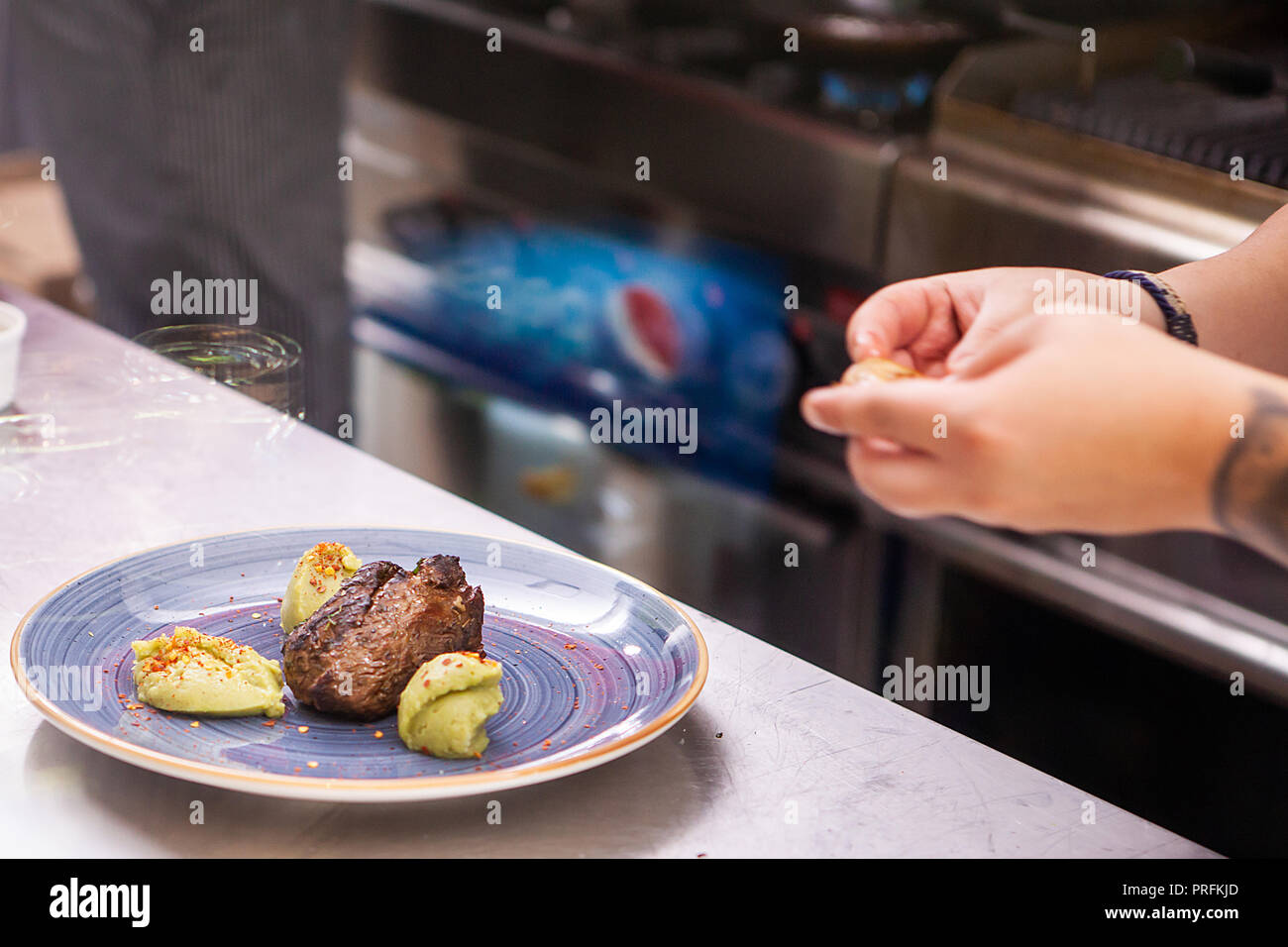 Fine dining design in restaurant kitchen,Professional cuisine Stock ...