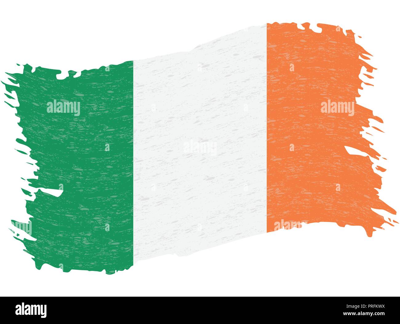Flag of Ireland, Grunge Abstract Brush Stroke Isolated On A White ...