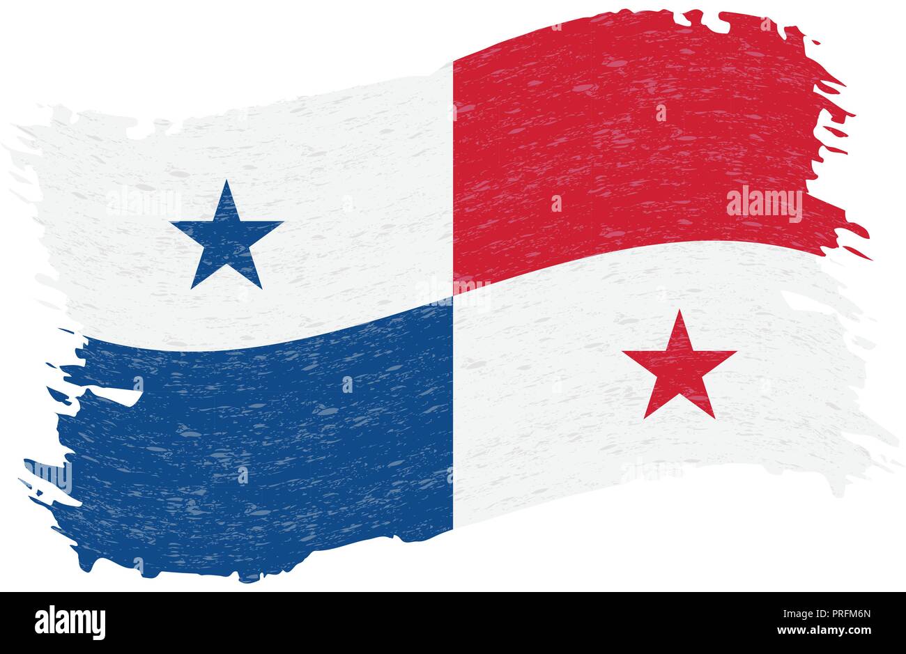 Flag of Panama, Grunge Abstract Brush Stroke Isolated On A White ...