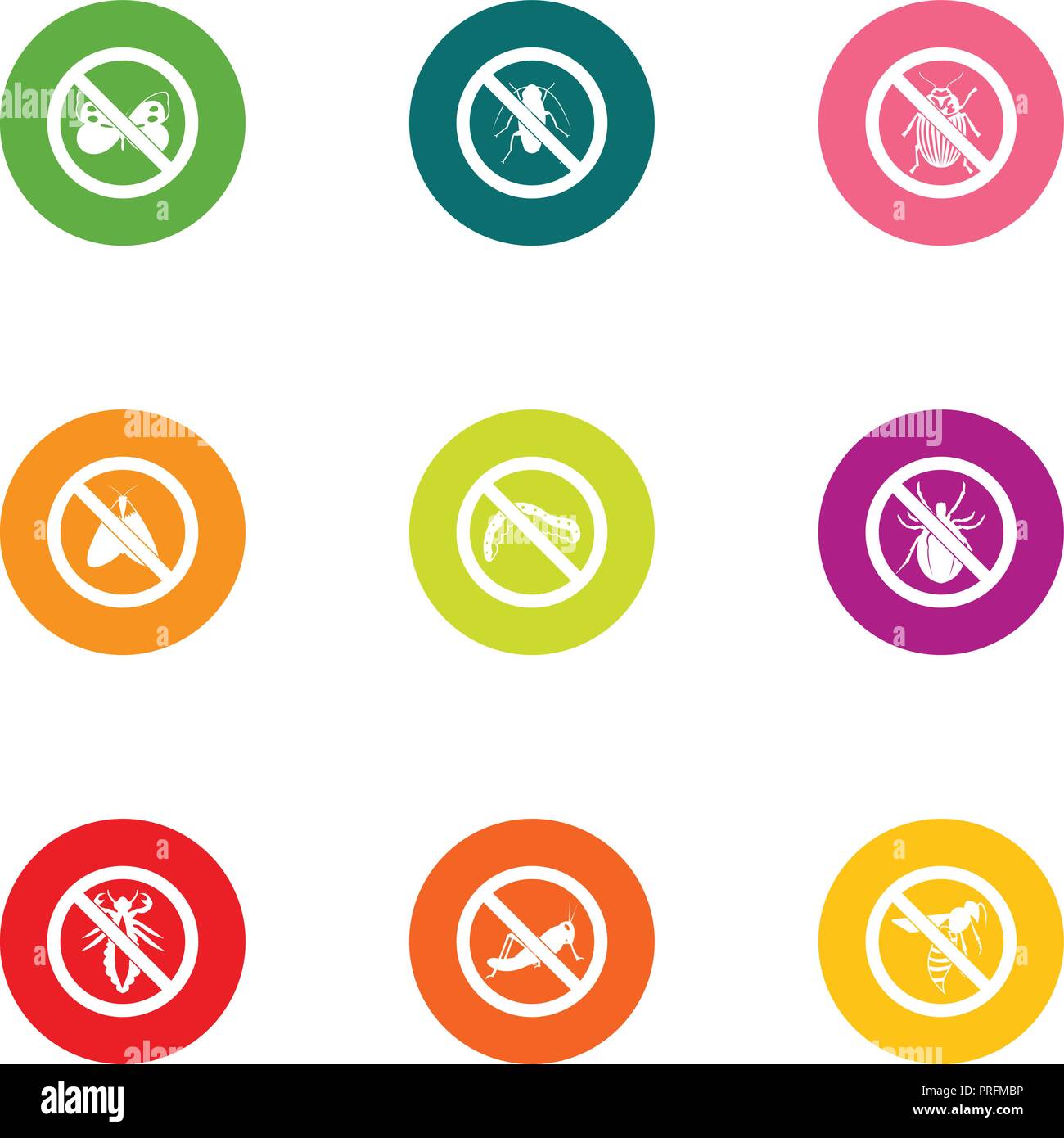 Against icons set, flat style Stock Vector Image & Art - Alamy