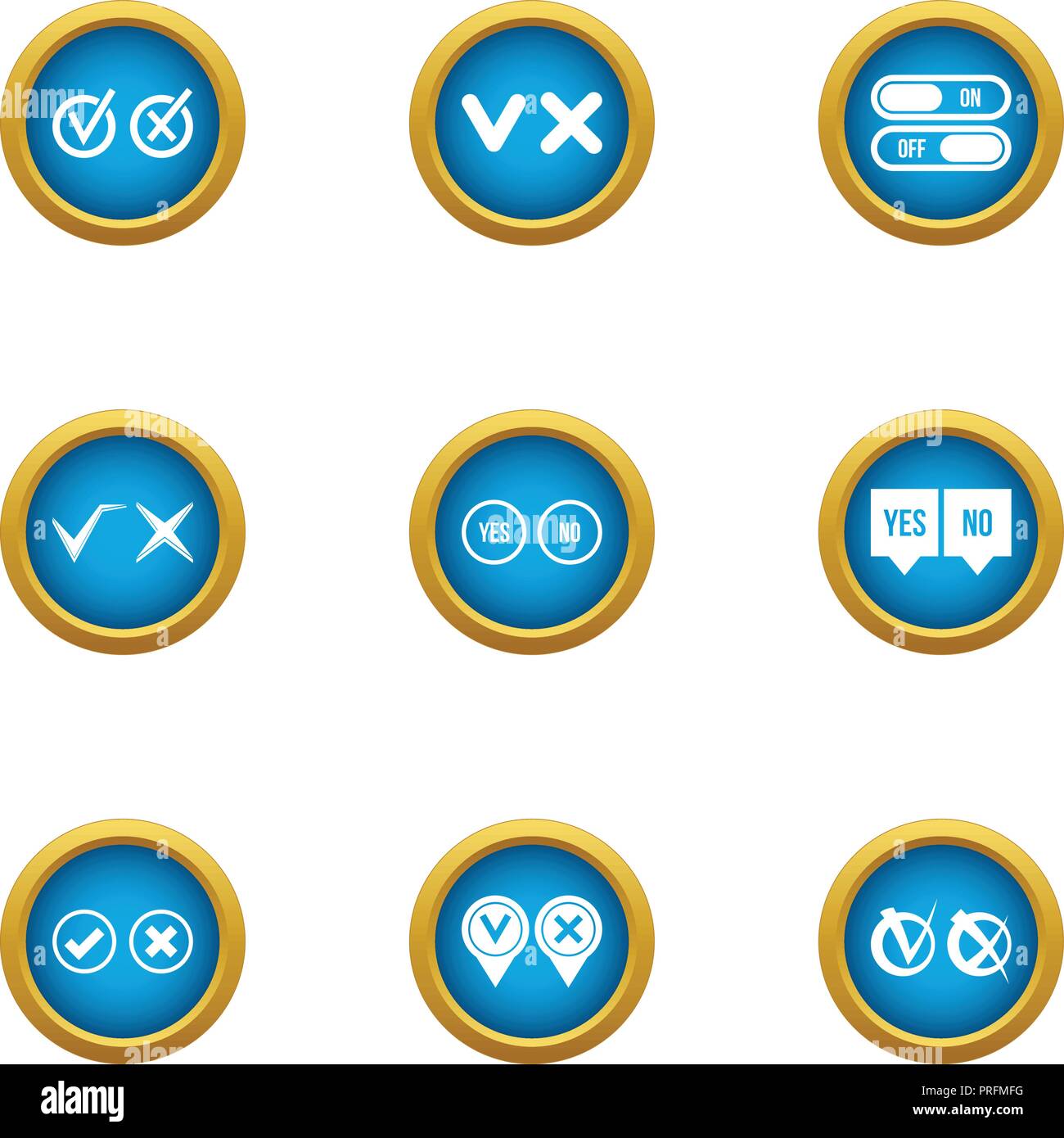 Marking icons set, flat style Stock Vector Image & Art - Alamy