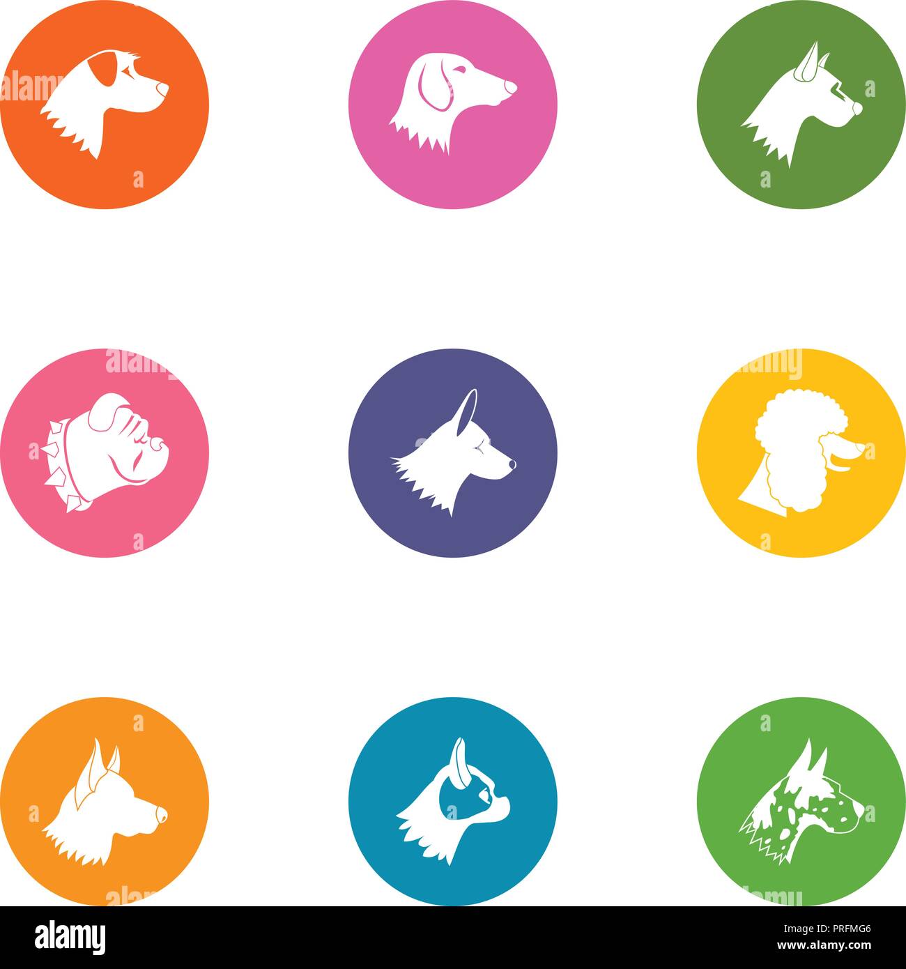 Dog life icons set, flat style Stock Vector Image & Art - Alamy