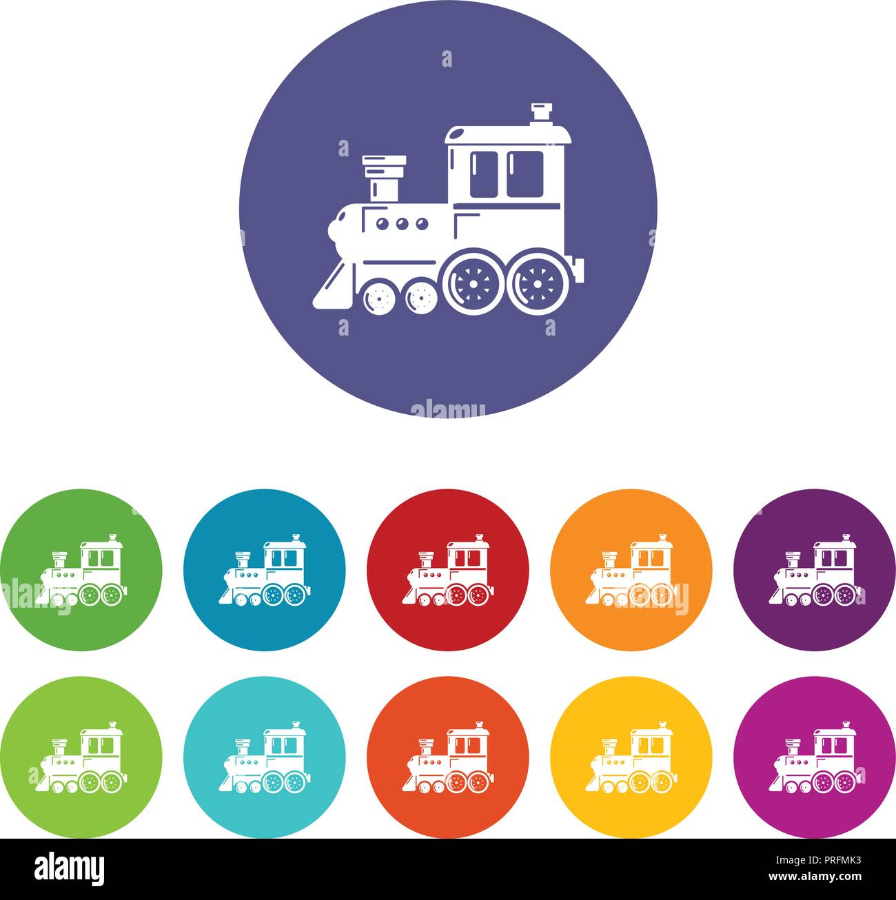 Locomotive icons set vector color Stock Vector Image & Art - Alamy