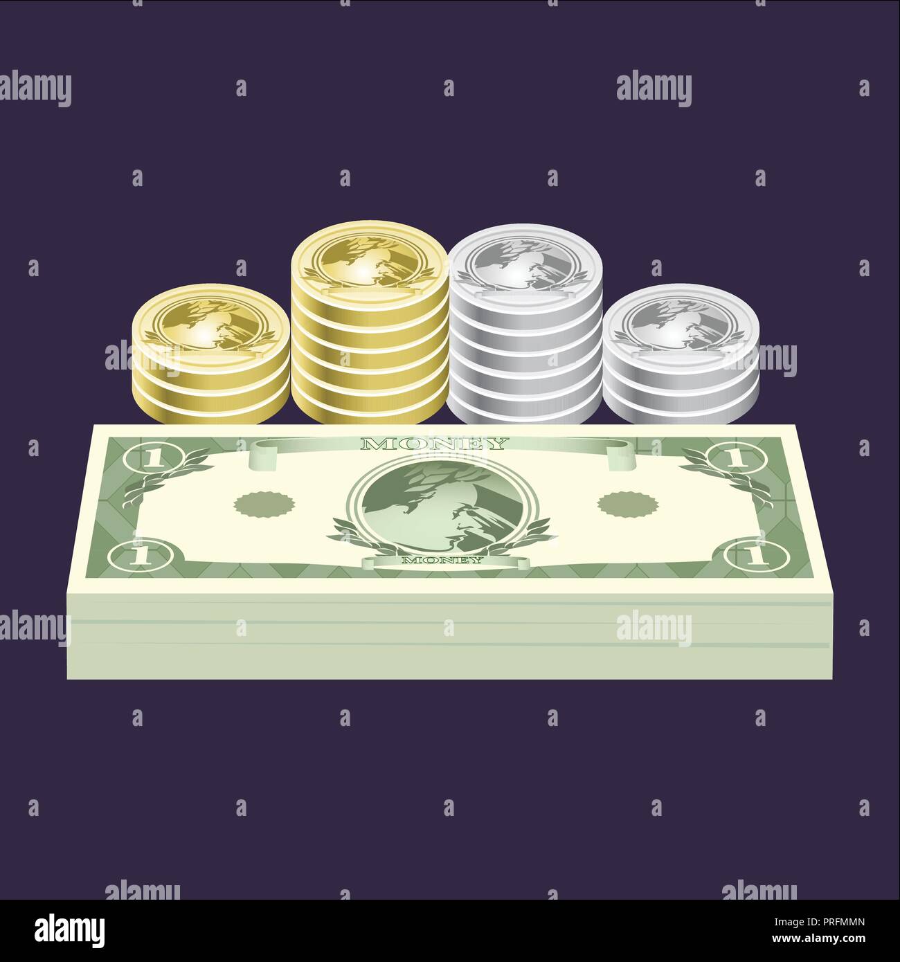 Cash money illustration Stock Vector Images - Alamy
