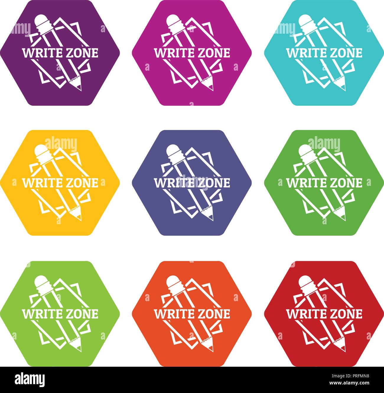 Write zone icons set 9 vector Stock Vector Image & Art - Alamy