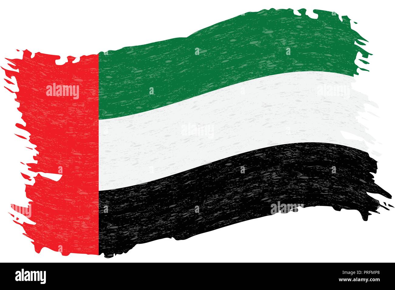 Flag of United Arab Emirates, Grunge Abstract Brush Stroke Isolated On ...