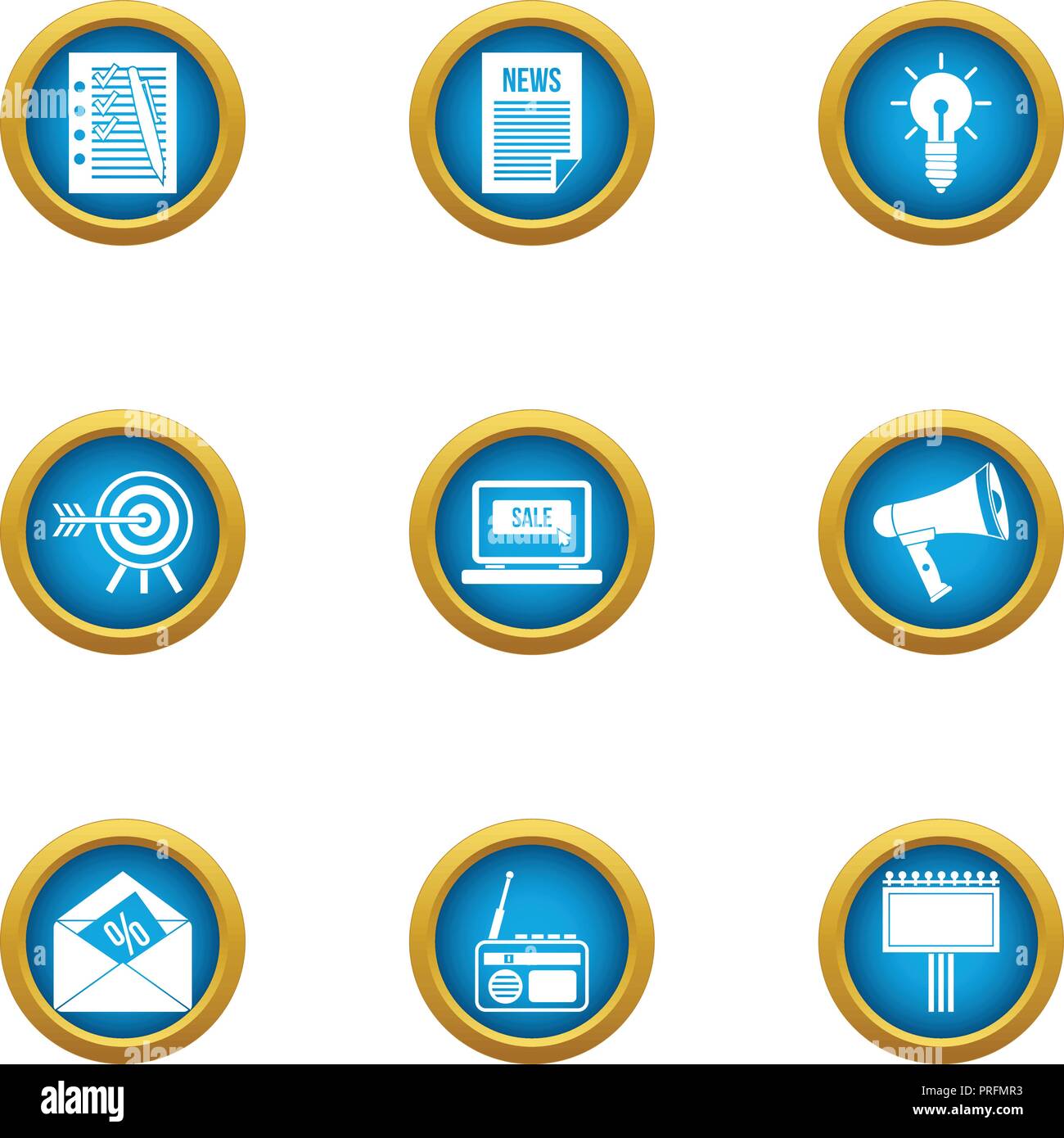 Headline icons set, flat style Stock Vector Image & Art - Alamy