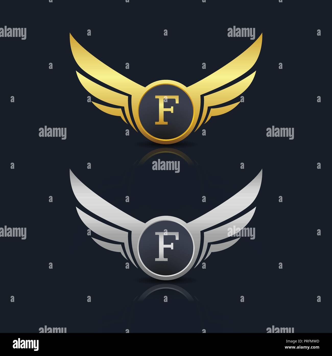 Wings Shield Letter F Logo Template Stock Vector Image & Art - Alamy