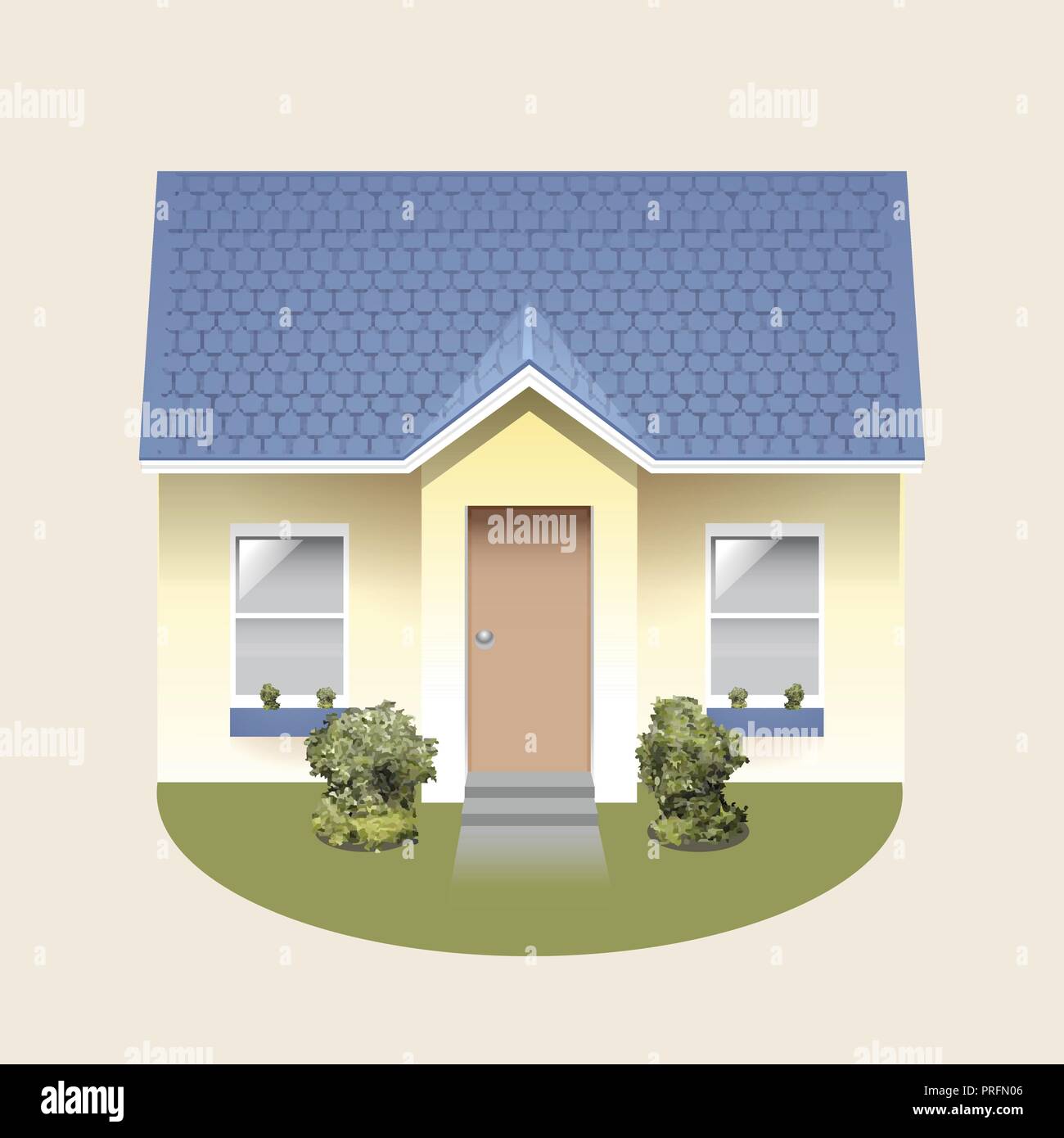 Vector illustration of front house isolated Stock Vector Image & Art ...